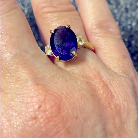 JTV | Jewelry | Amethyst 8k Yellow Gold Over Sterling Silver | Poshmark